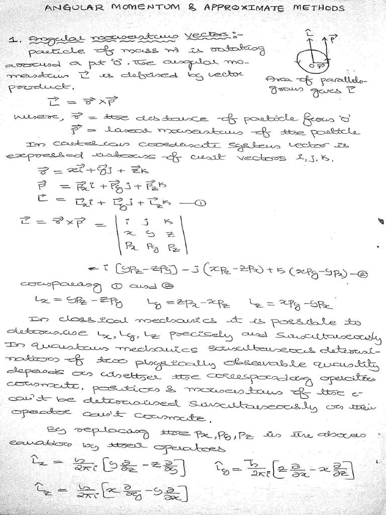 Angualar Momentum and Approximate Methods | PDF