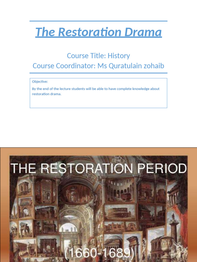 Restoration Drama | PDF