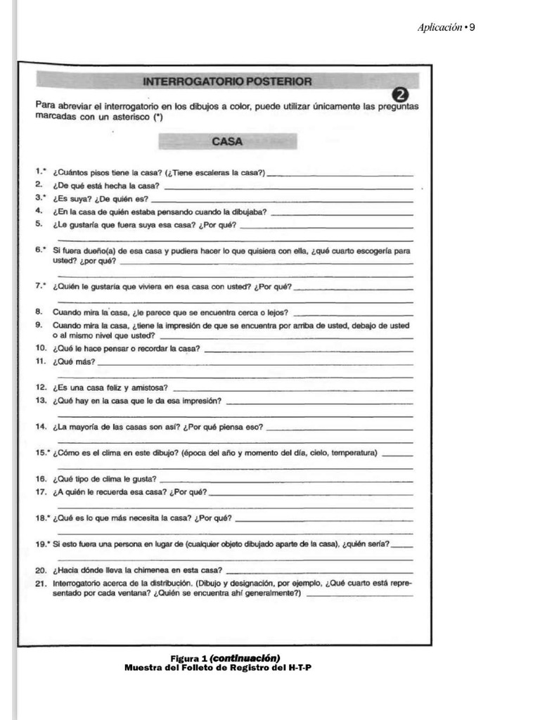 HTP Cuestionario Posterior | PDF