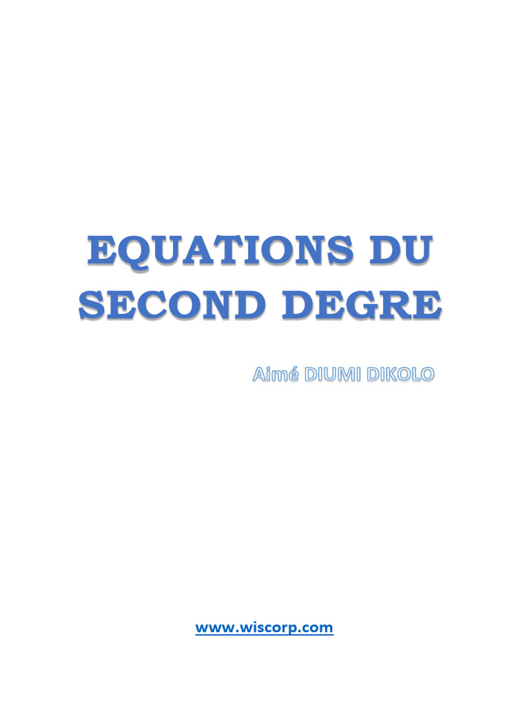 Equations Du Second Degre | PDF