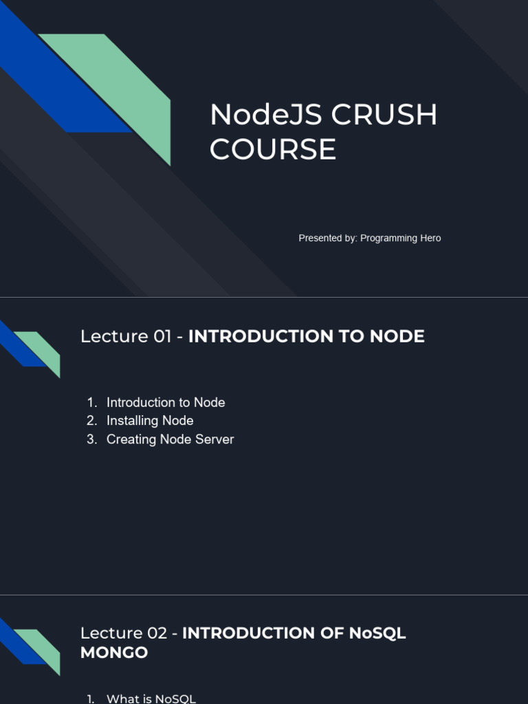 Nodejs Crush Course | PDF