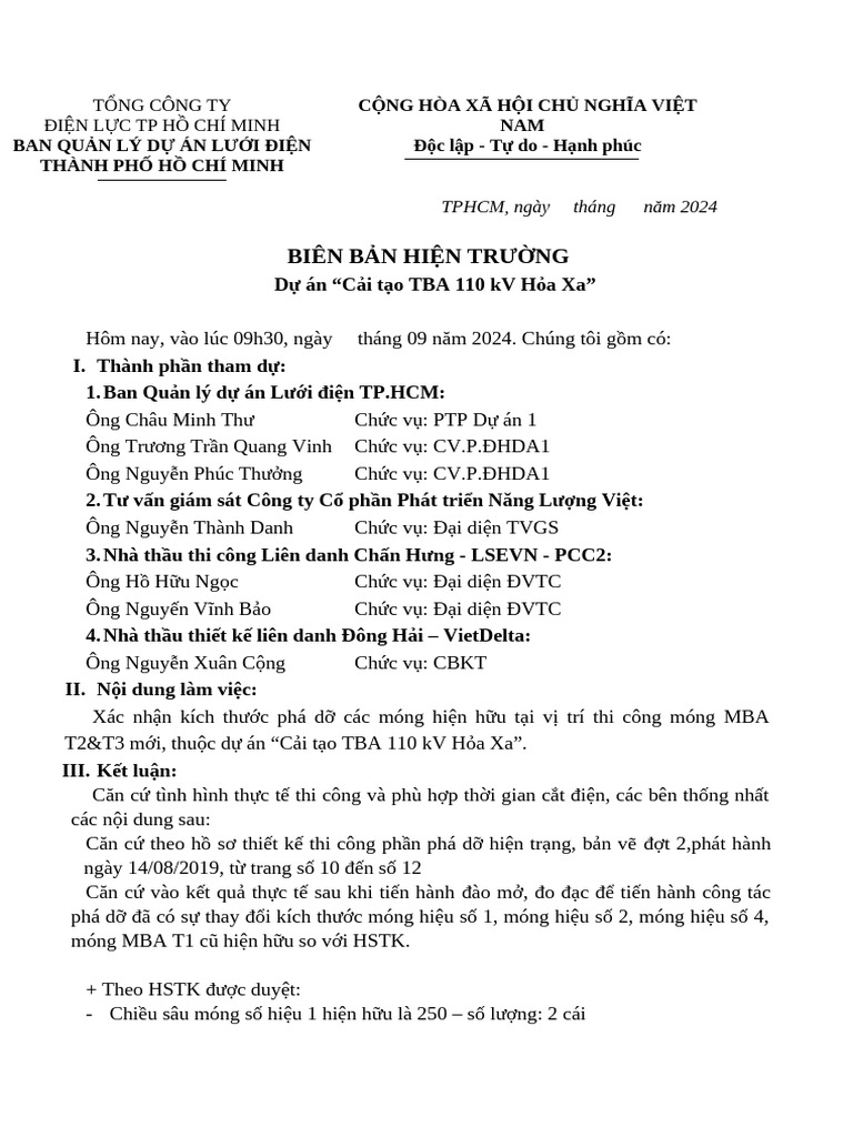 Bien Ban Hien Truong Pha Do Mong MBA | PDF