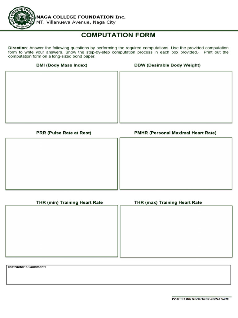 Computation Form | PDF