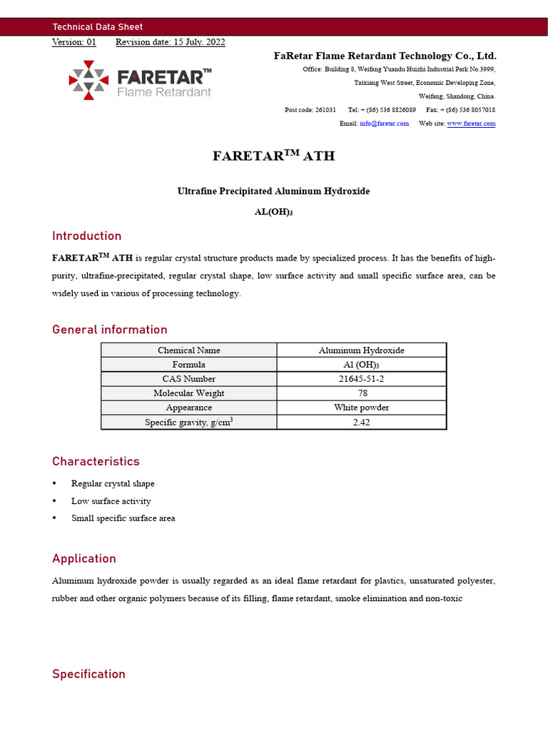 FARETAR ATH TDS | PDF