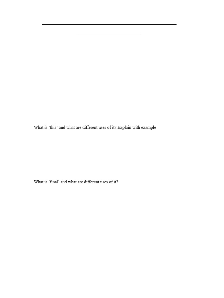 OOP Through Java MID-1 Important Questions | PDF