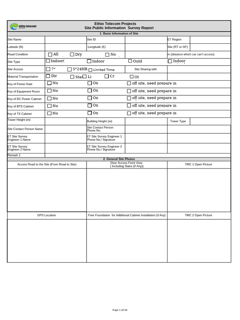 Ethio Telecom Projects Site Public Information Survey Report | PDF
