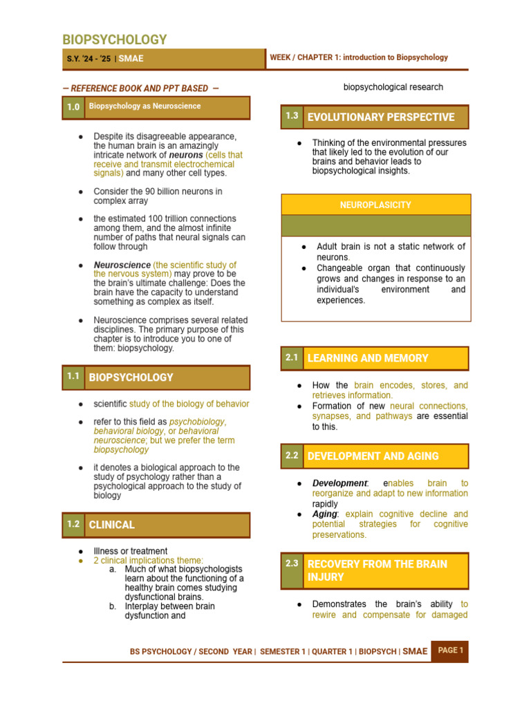 BIOPSYCH 1 | PDF