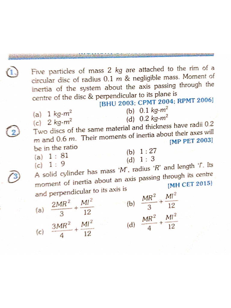 Rotational Motion DPP 1 | PDF