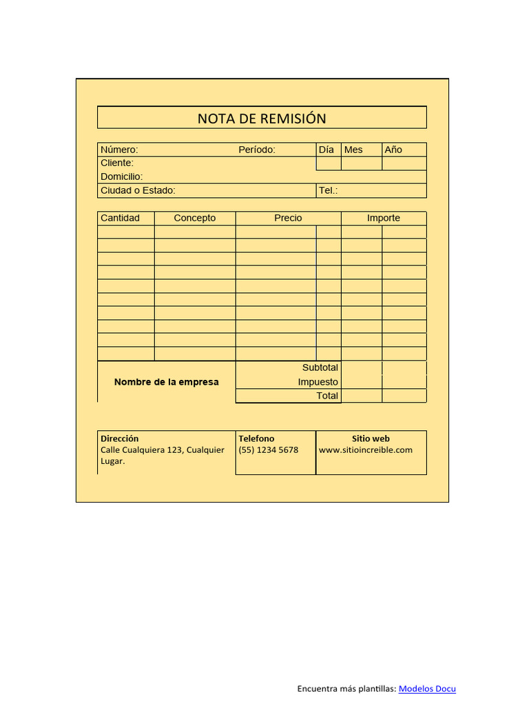 Nota de Remision Editable | PDF