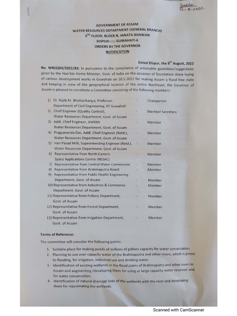 2 Notification for Water Conservation and Wetland development | PDF