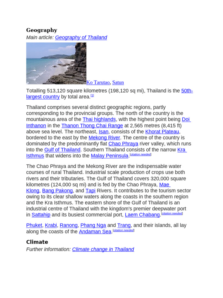Geography of Thailand | PDF
