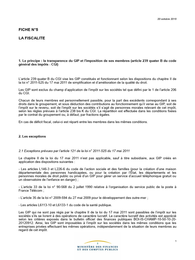Fiche5 Fiscalite Gip | PDF