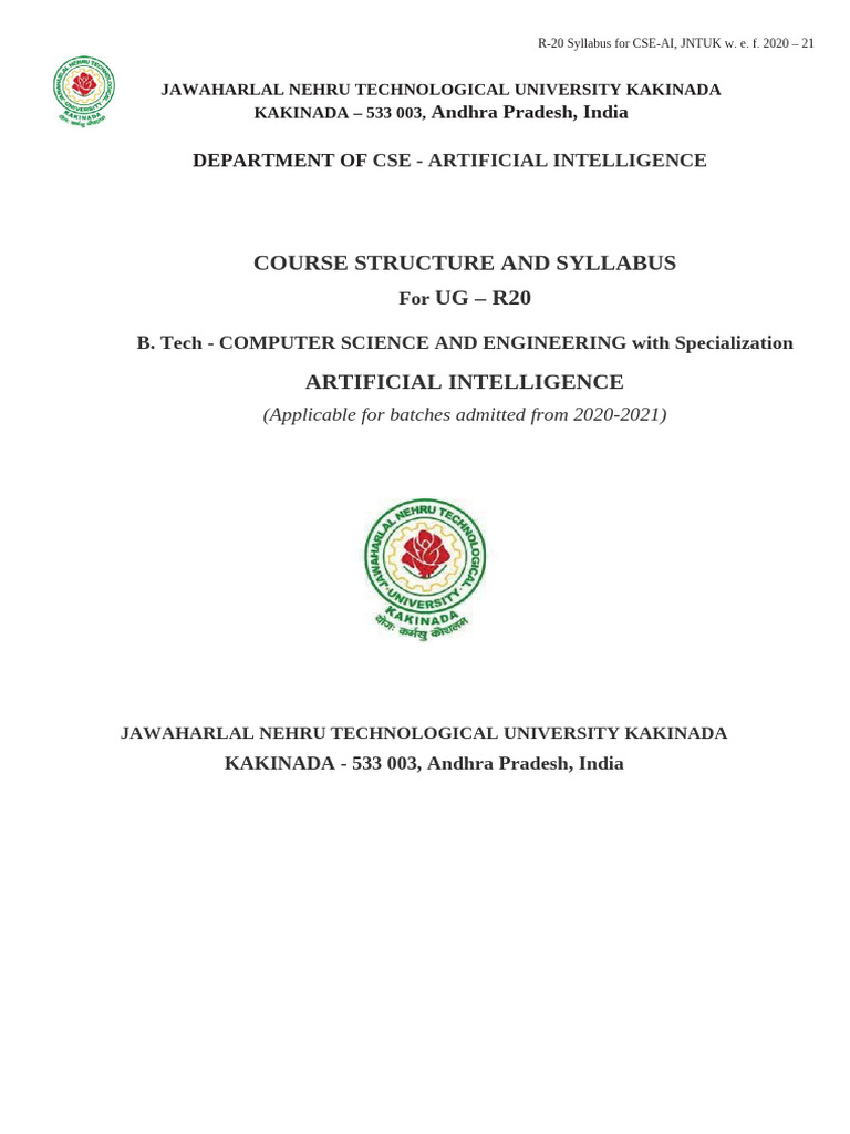 CSE AI - 2 2 SEM CS Syllabus - UG - R20 | PDF