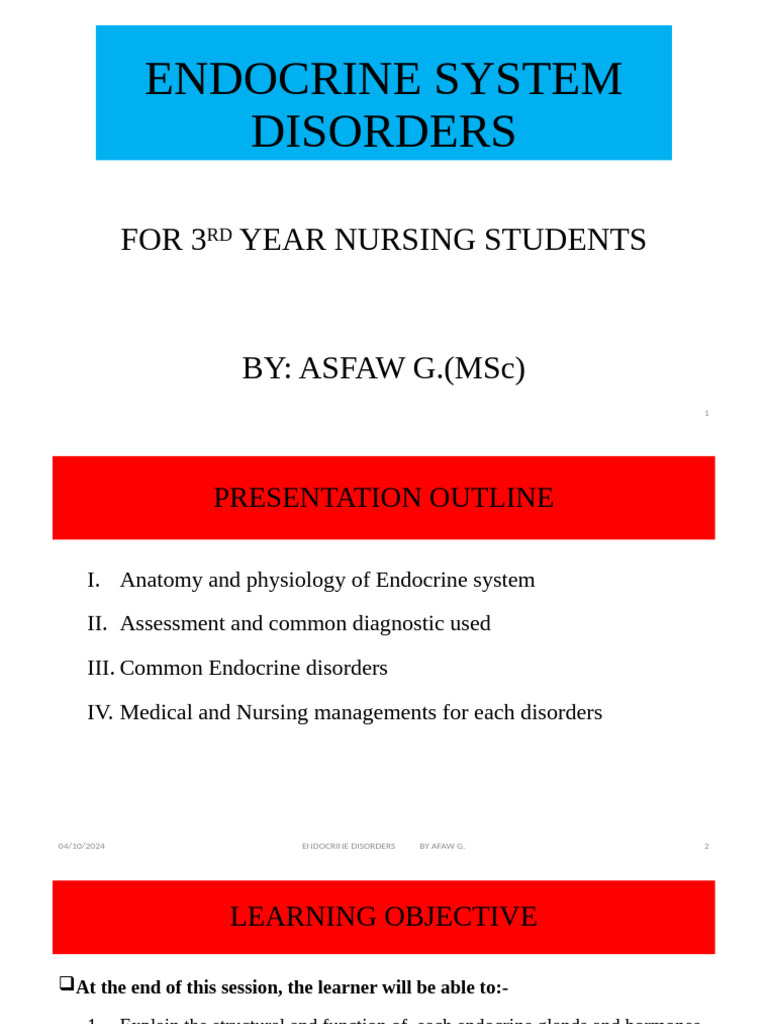 Endocrine System Disorders | PDF
