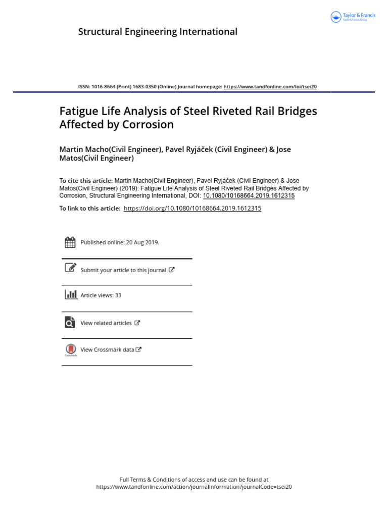 Fatigue Life Analysis of Steel Riveted Rail Bridges Affected by ...