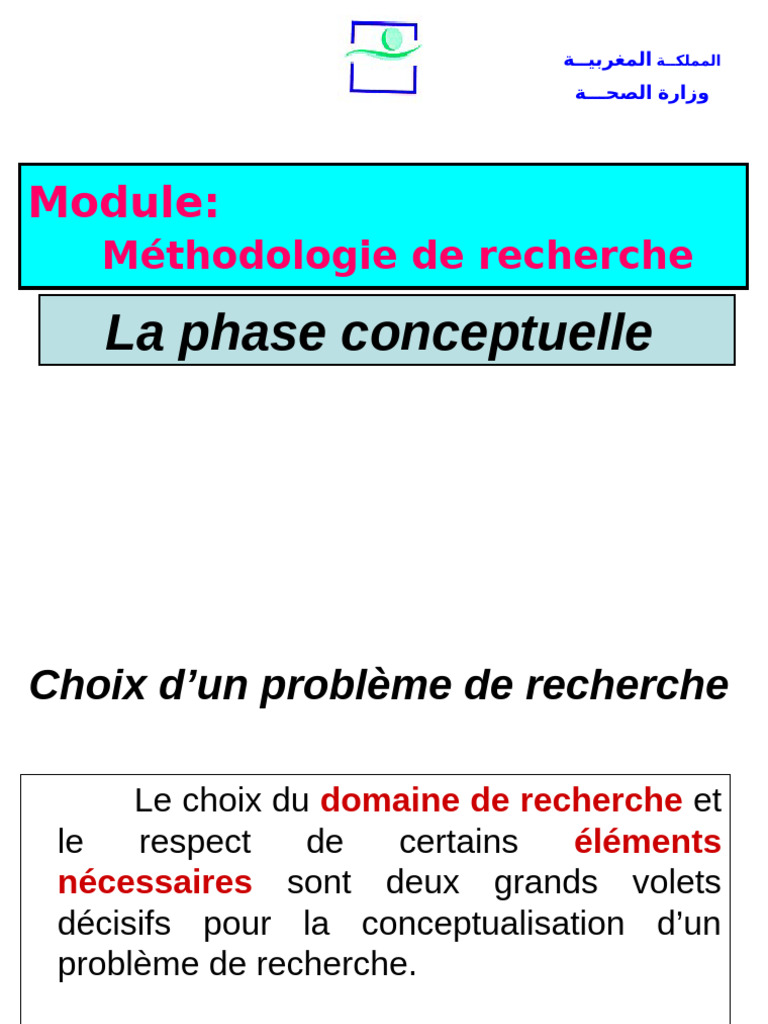 La phase conceptuelle en recherche | PDF | Environnement naturel