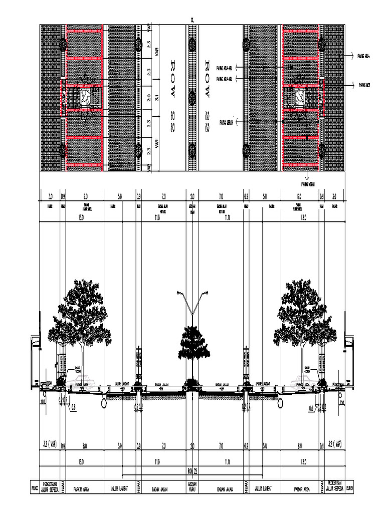 Potongan Jalan Row 22 Depan Ruko-Model | PDF