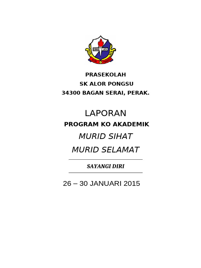 F.muka Depan Laporan Pelaksanaan | PDF