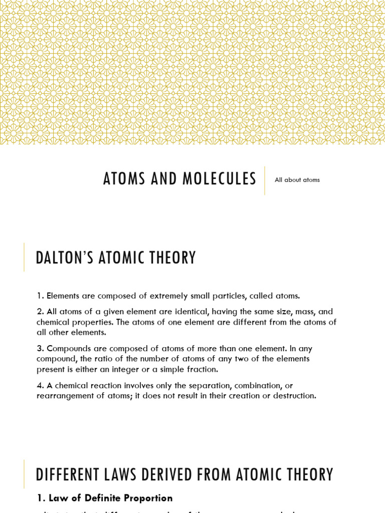 Atoms and Molecules | PDF | Atoms | Molecules