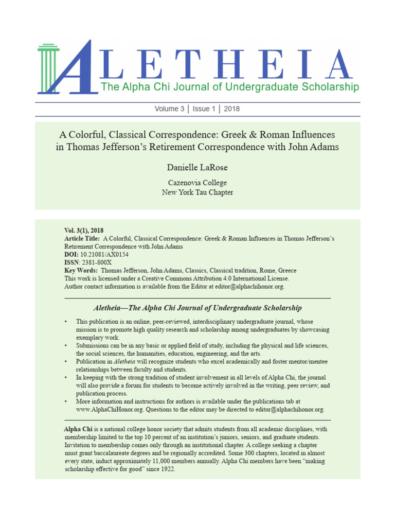Jefferson & Adams' Classical Letters | PDF | Thomas Jefferson | Classics