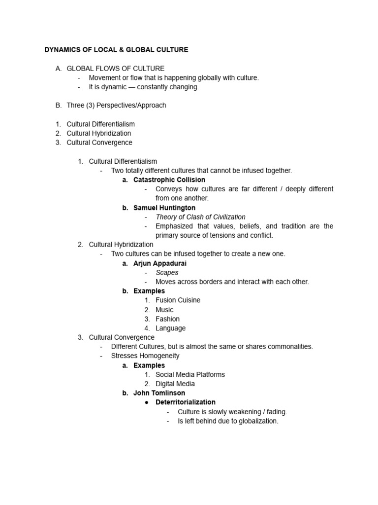 DYNAMICS OF LOCAL & GLOBAL CULTURE | PDF DYNAMICS OF LOCAL & GLOBAL CULTURE | PDF