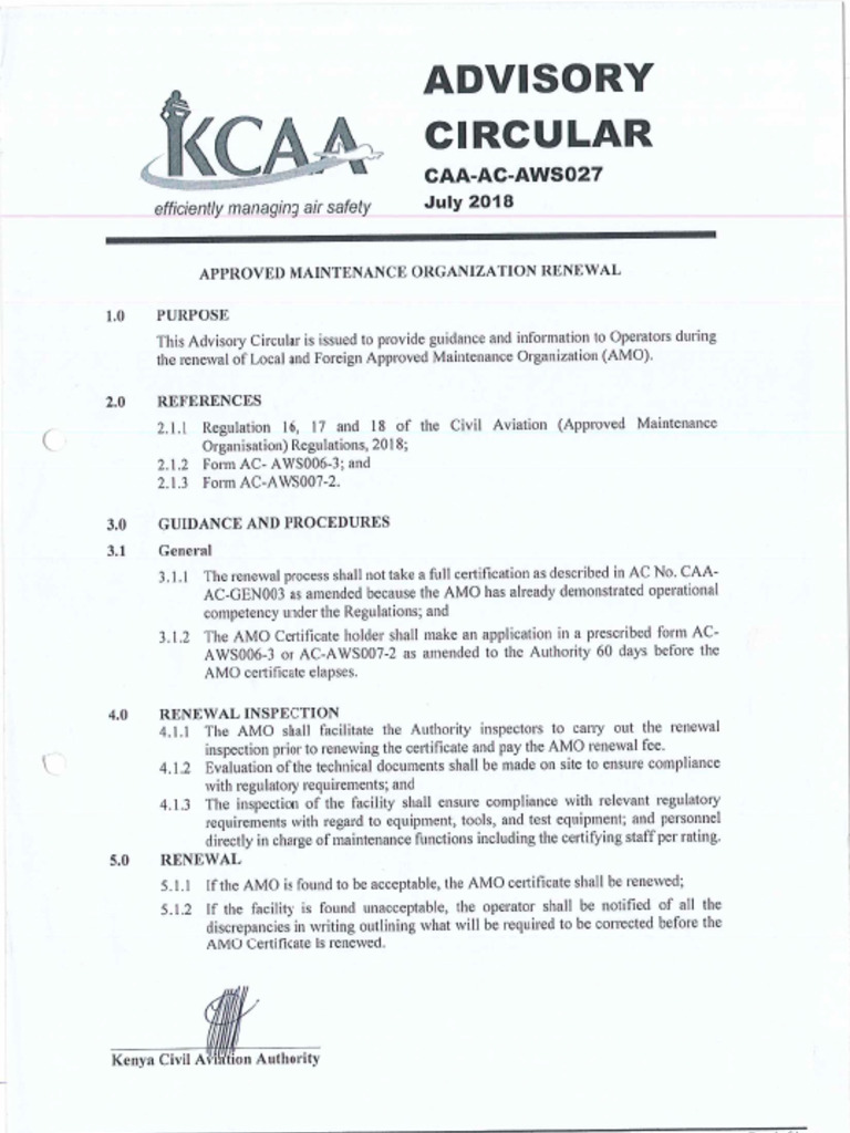 Caa-Ac-Aws027 Amo Certificate Renewal | PDF