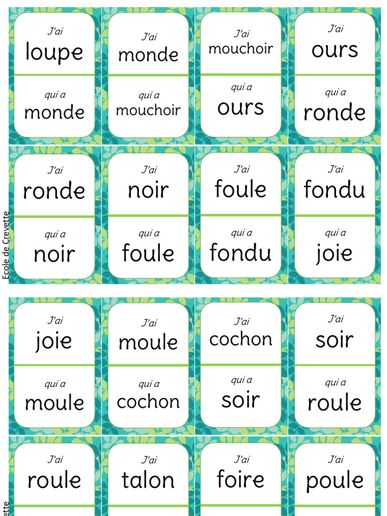 Jai Qui A Ou On Oi Mots | PDF