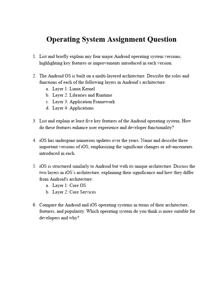 Operating System Assignment Question | PDF Operating System Assignment Question | PDF