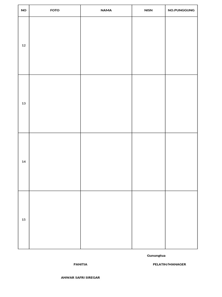 Lampiran DSP (Daftar Susunan Pemain) | PDF
