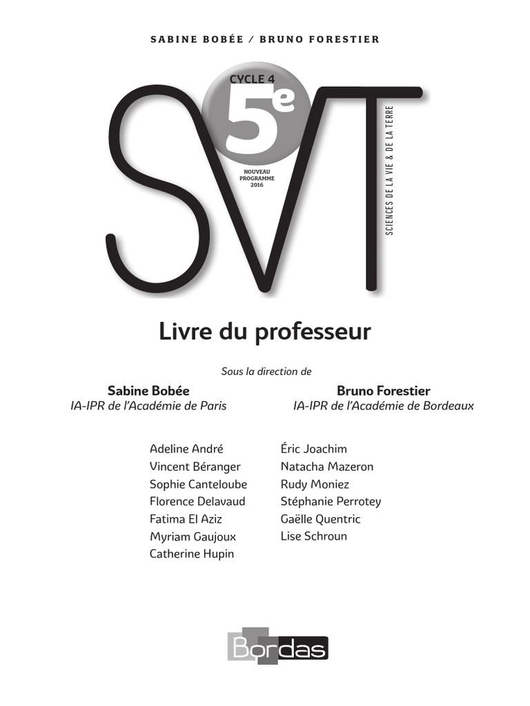 LDP - SVT - 5eme - Bordas | PDF