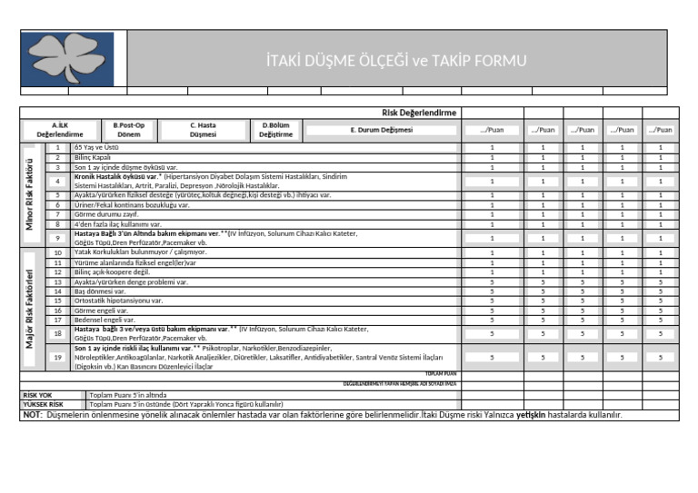 Eshfr03 Itaki Dusme Olcegi Ve Takip Formudocx | PDF