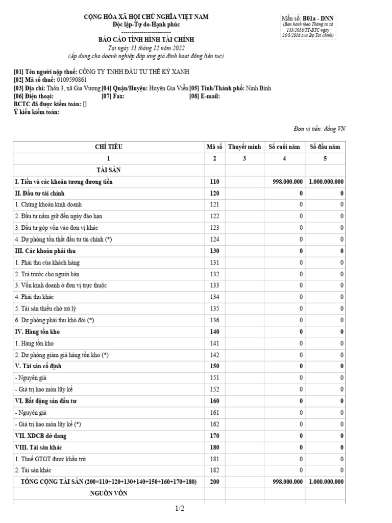 BCTC Thue 2022-TKX | PDF