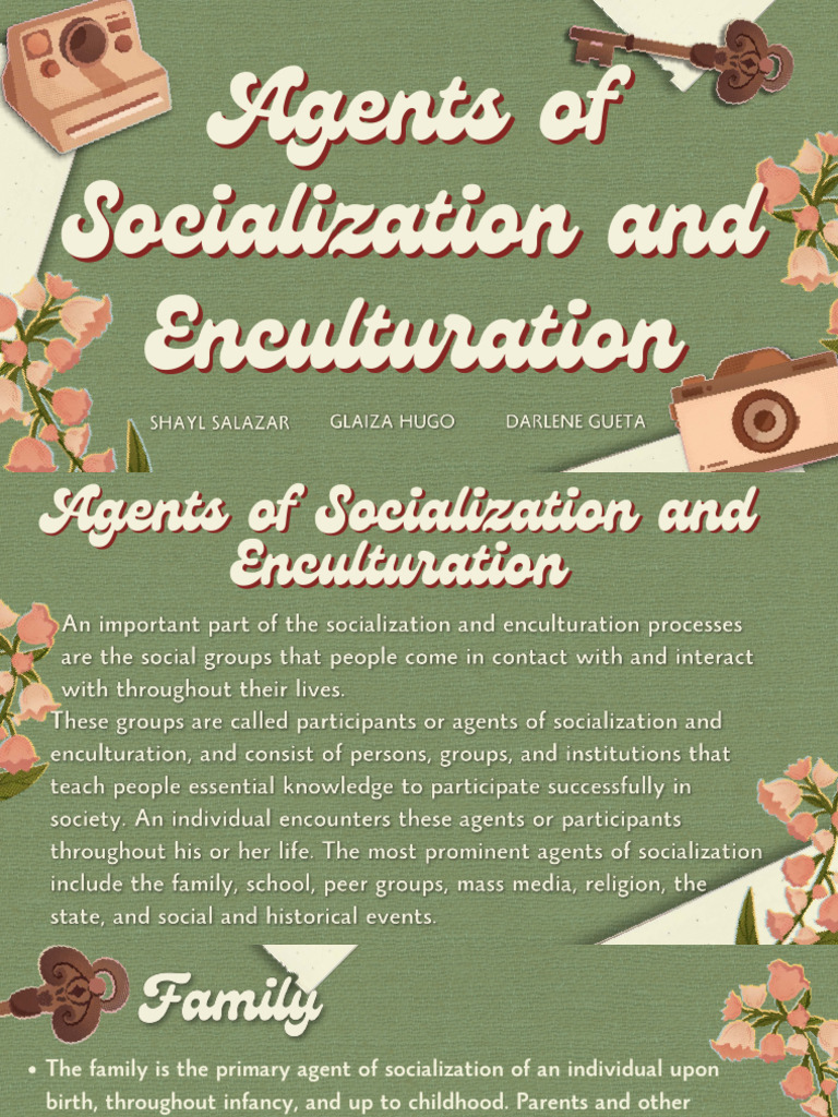 Agents of Socializaton Culturation by Salazar Hugogueta | PDF