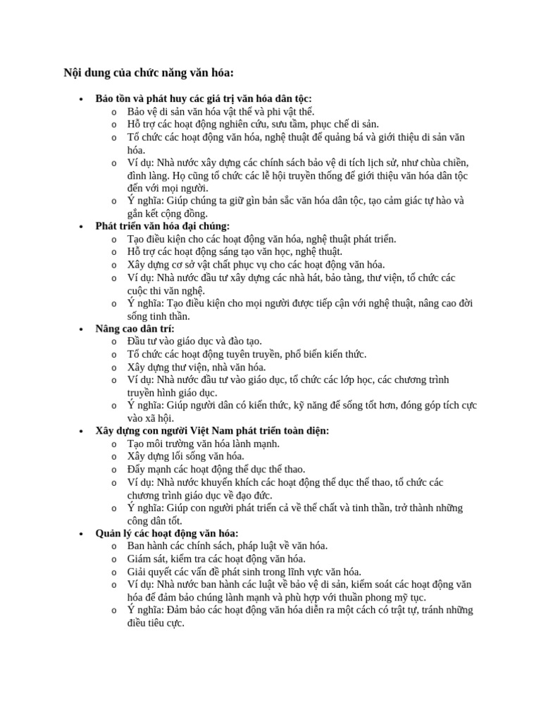 N I Dung C A CH C Năng Văn Hóa | PDF