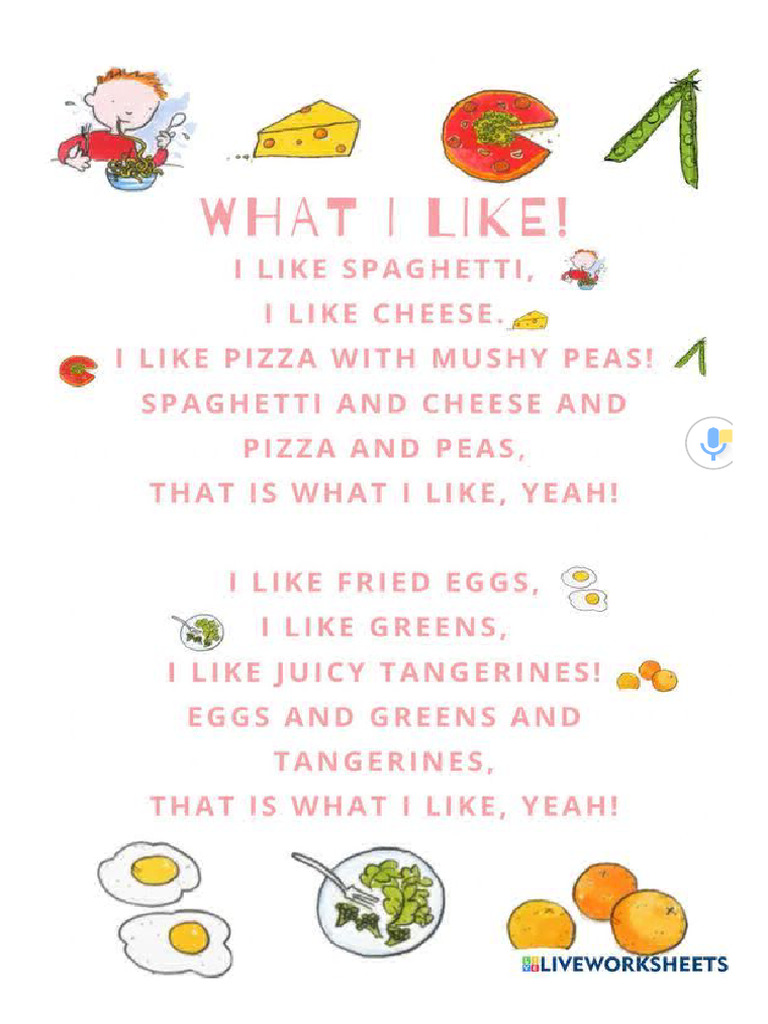 What I Like Poem | PDF
