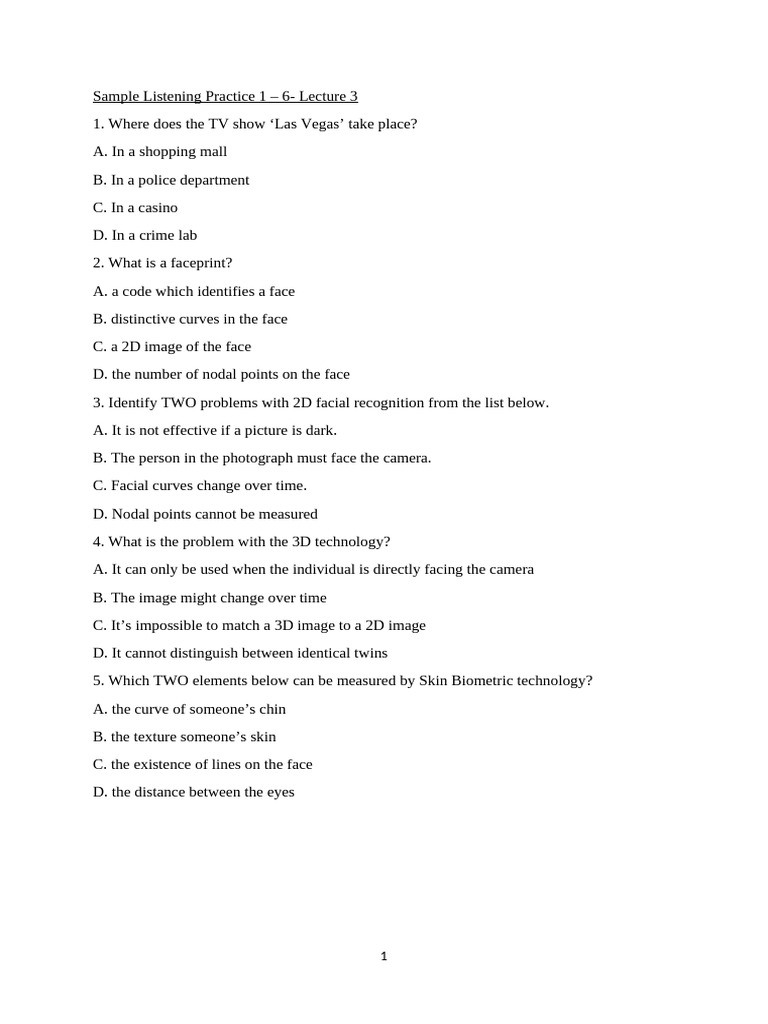 Sample Listening Practice Batch 18 | PDF