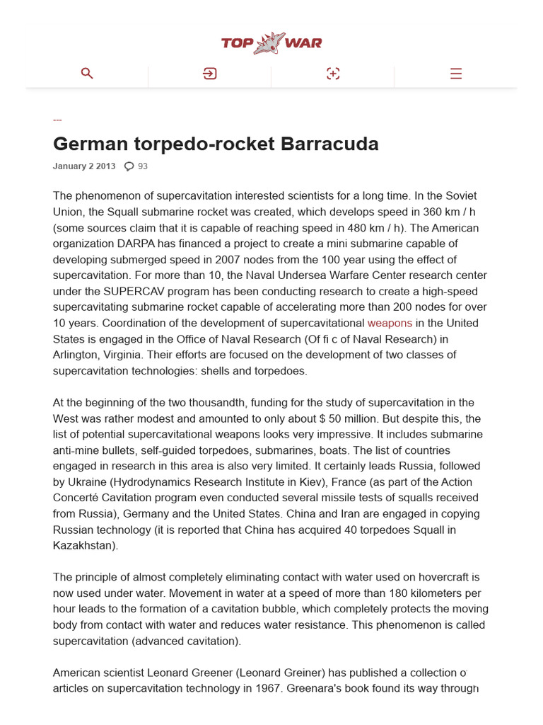 German Torpedo-Rocket Barracuda | PDF