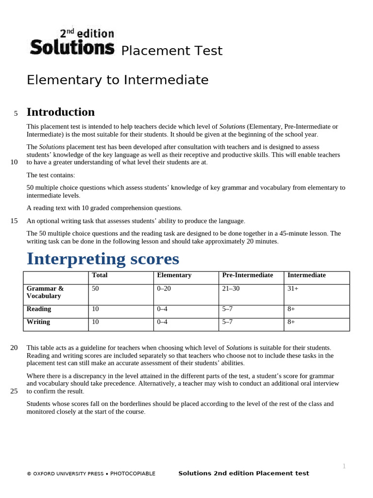 Placement Test | PDF