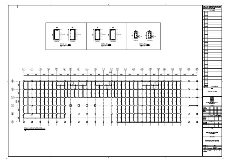 06.denah Balok Lantai Mezzanine-Denah Balok MZ | PDF
