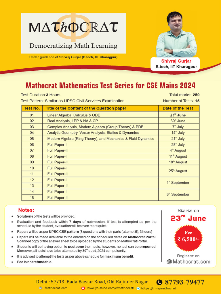 0 Mains Test Series Mains 2024 | PDF