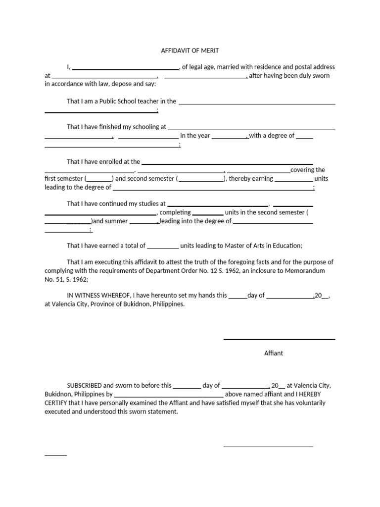 Affidavit of Merit | PDF