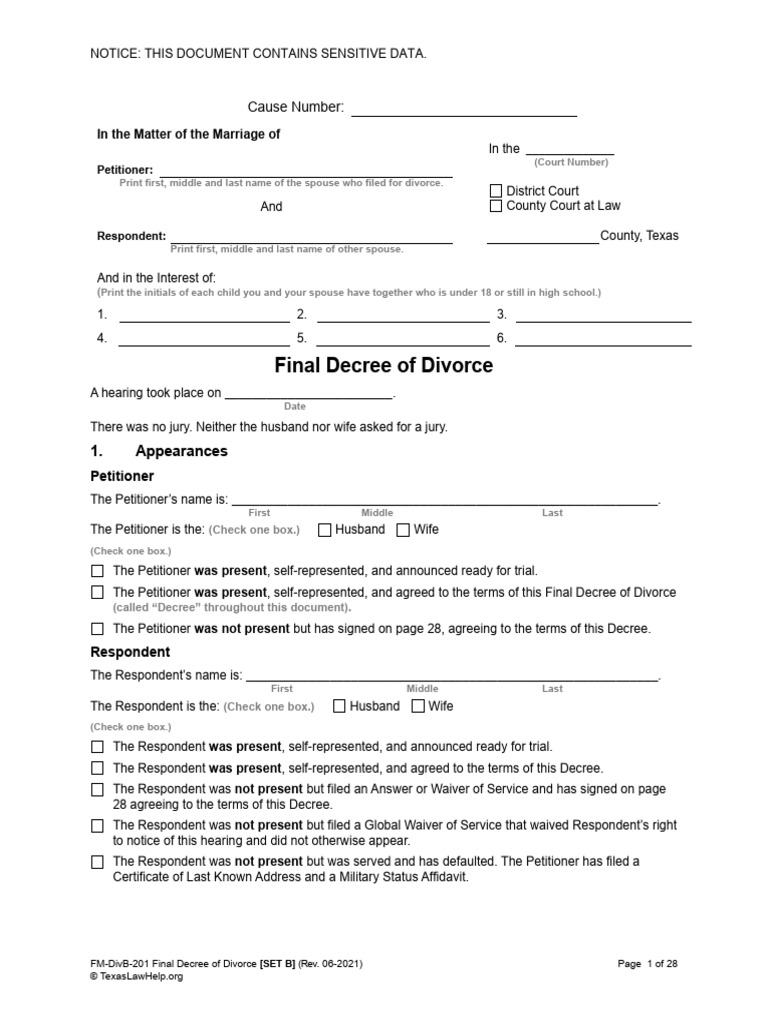 Final Decree | PDF