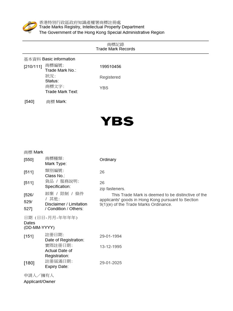 Registered YBS | PDF