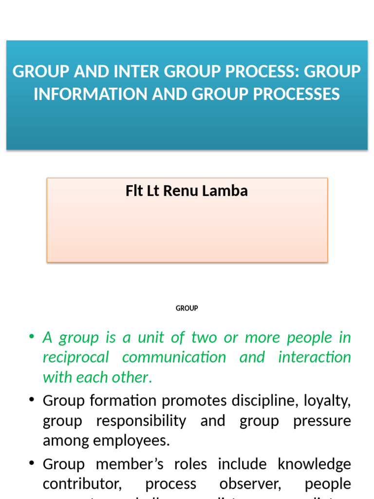 Group N Inter Group Processes | PDF