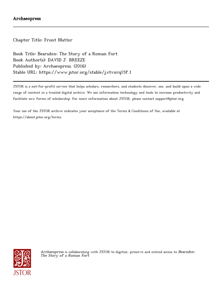 David J. Breeze - Bearsden - The Story of A Roman Fort-Archaeopress ...
