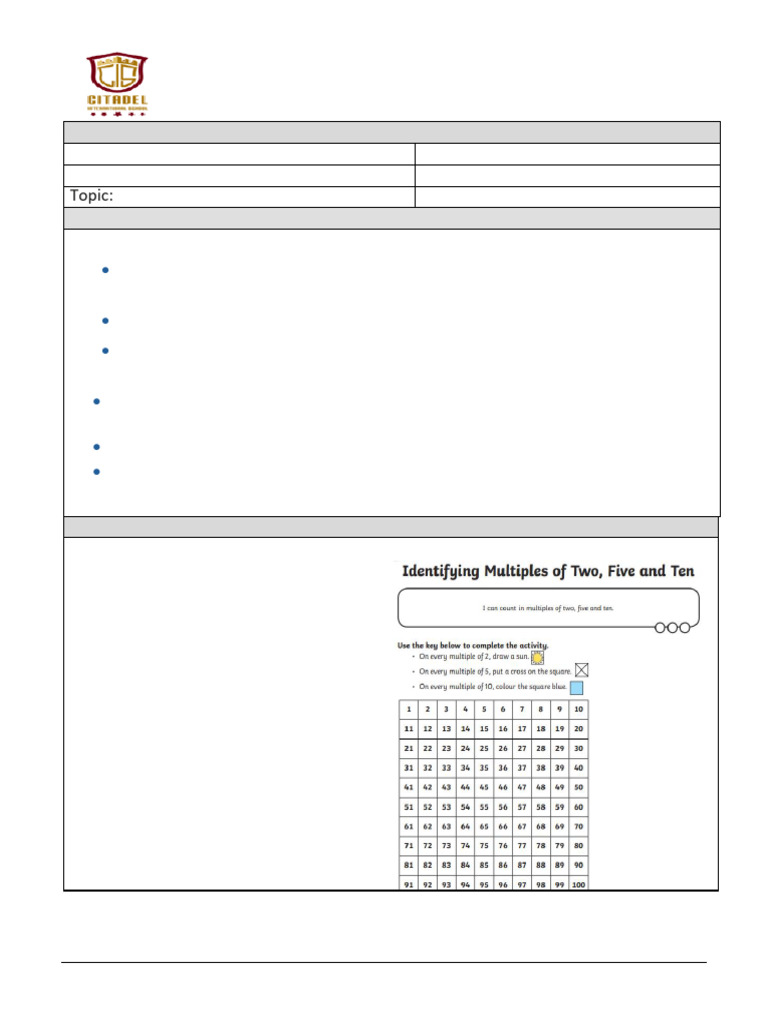 Y3 New Lesson Plan SAMPLE | PDF