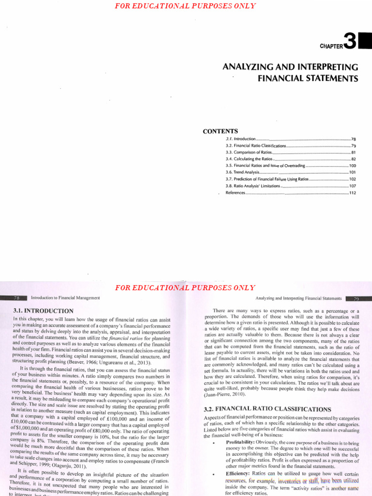 Chapter 3 Analyzing and Interpreting Financial Statements | PDF Chapter 3 Analyzing and Interpreting Financial Statements | PDF