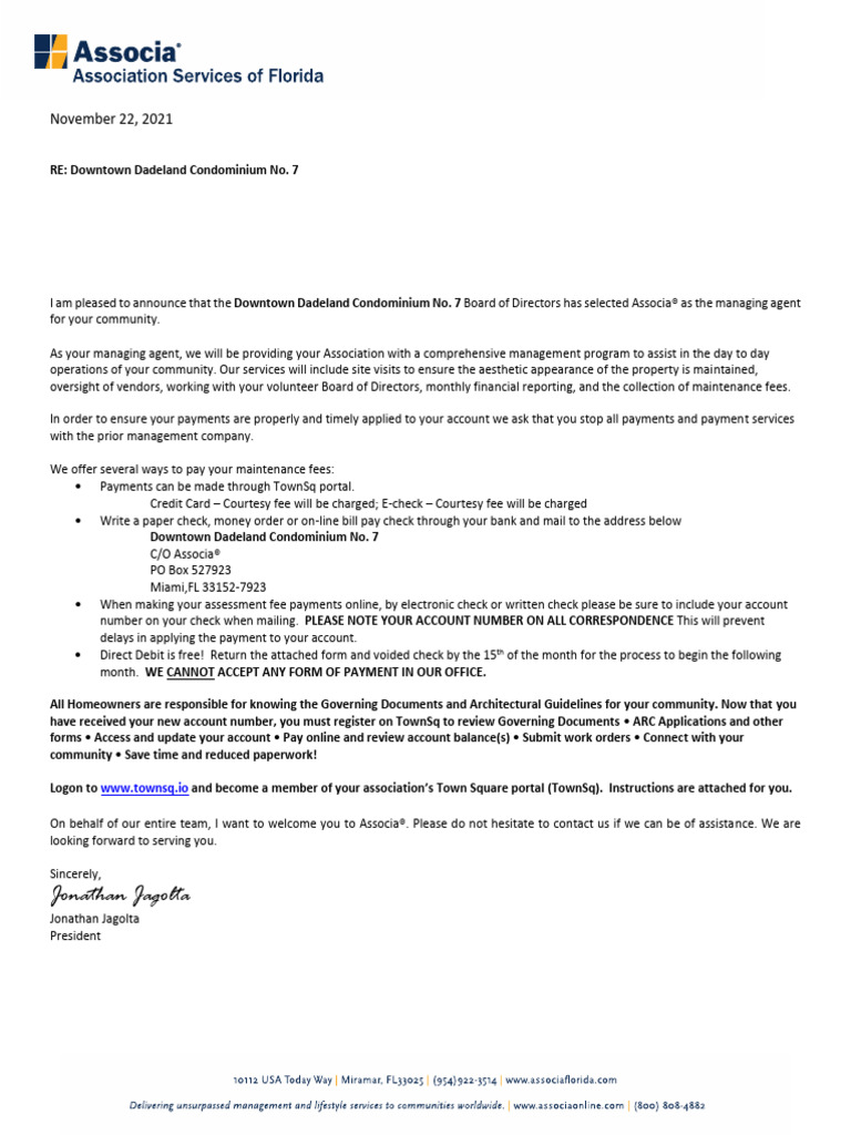 Condo 7 Letter | PDF