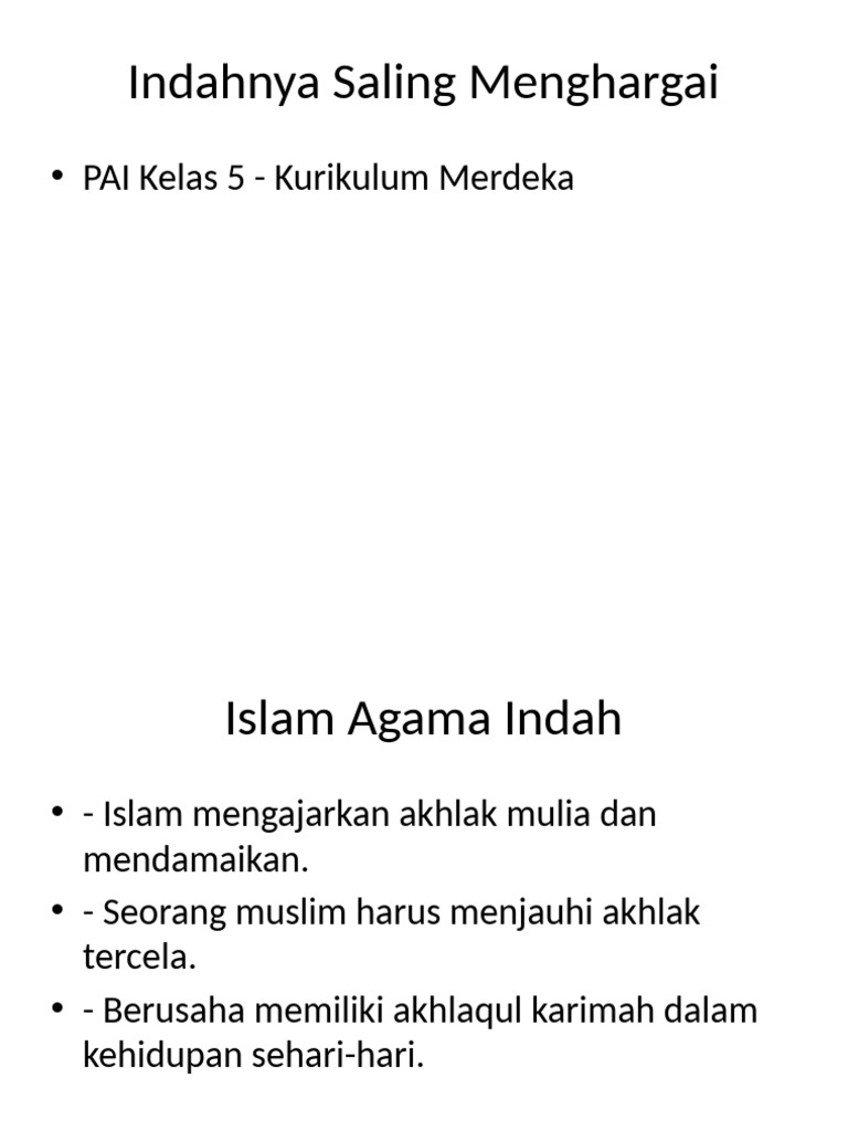PAI_Kelas_5_Indahnya_Saling_Menghargai | PDF