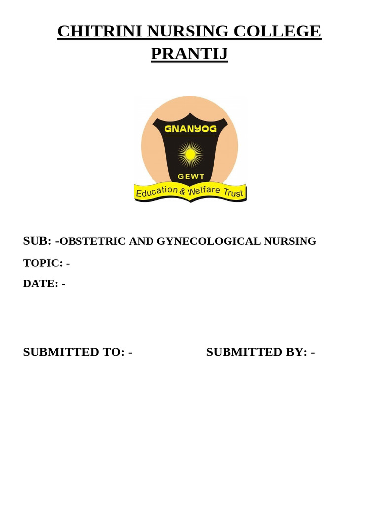 2ND Year M.SC Nursing Front Page Obg | PDF